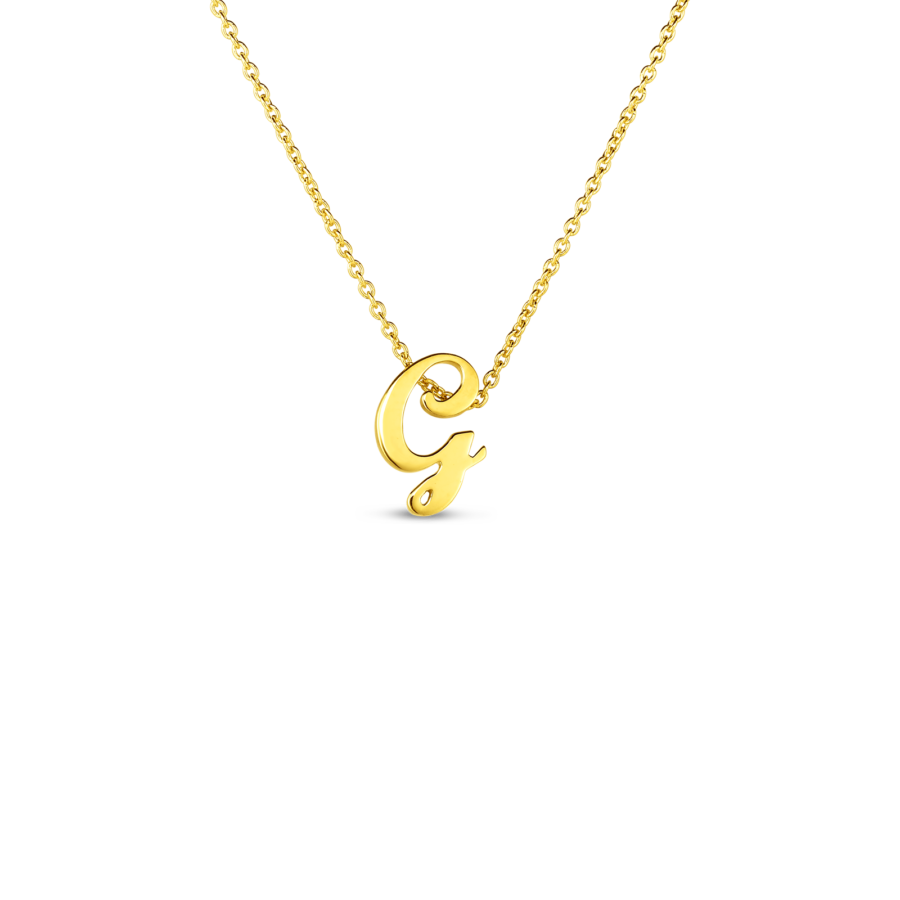ROBERTO COIN 18K SMALL SCRIPT INITIAL ‘G’ PENDANT ON 17" CHAIN